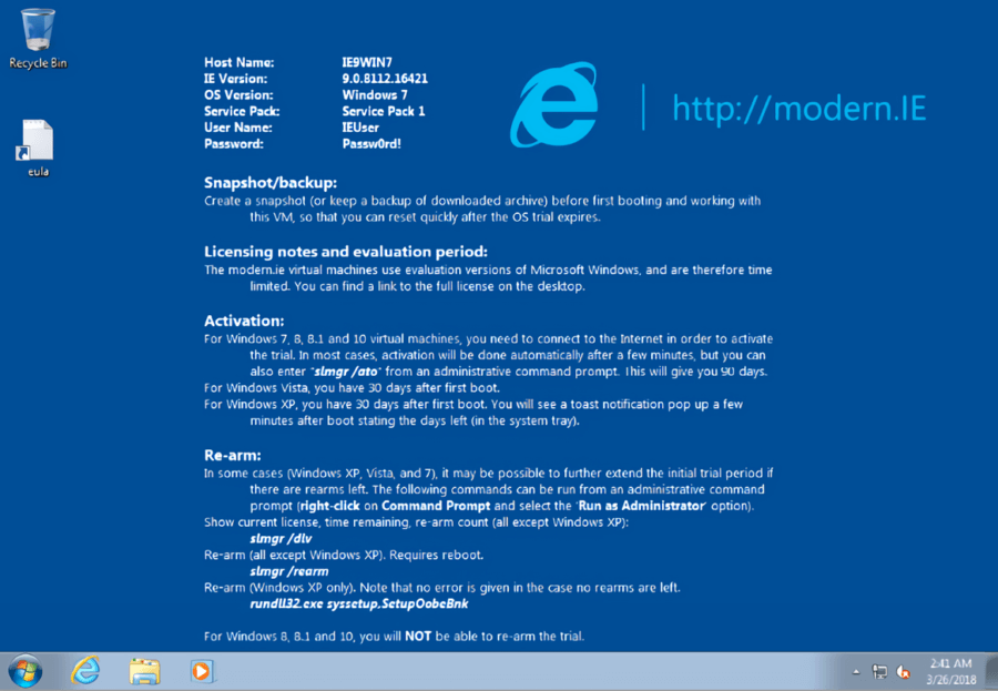 Windows 10 で正規の IE8, IE9, IE10, IE11 を利用する方法